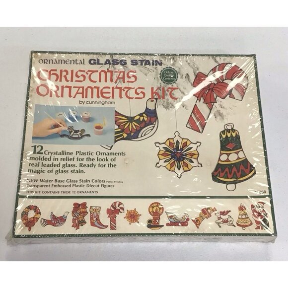 Cunningham | Holiday | Vintage Glass Stain Paintable Christmas ...